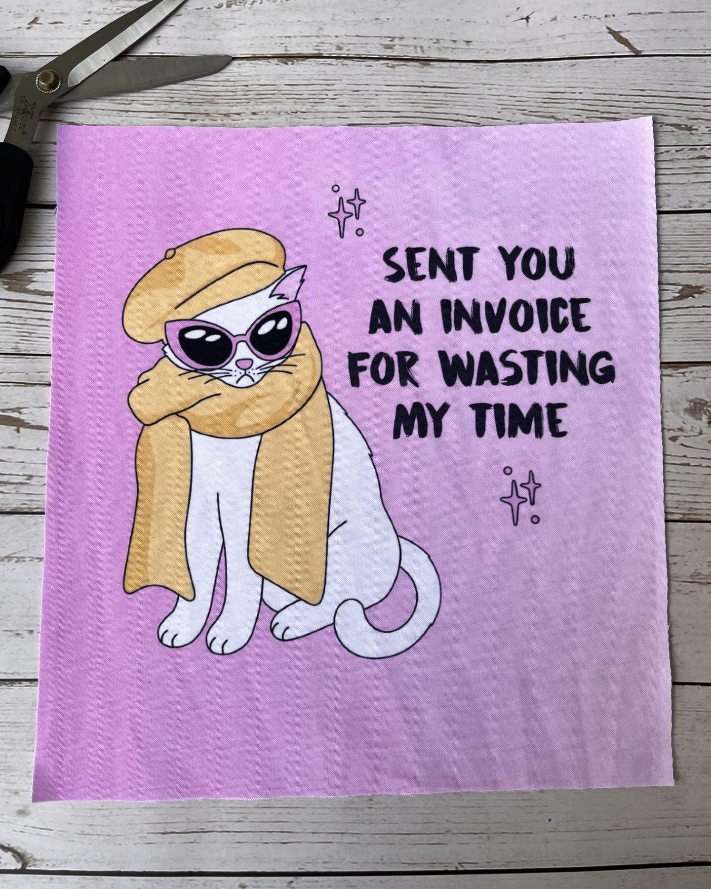 Sent you an Invoice cat lady fabric patch